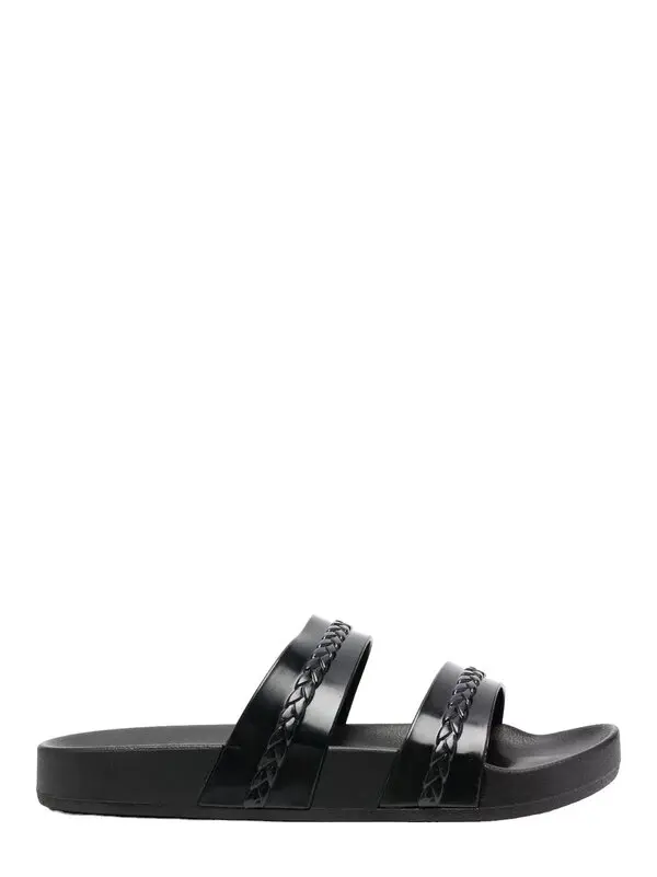ANCIENT GREEK SANDALS Meli Double-strap Slides - Black