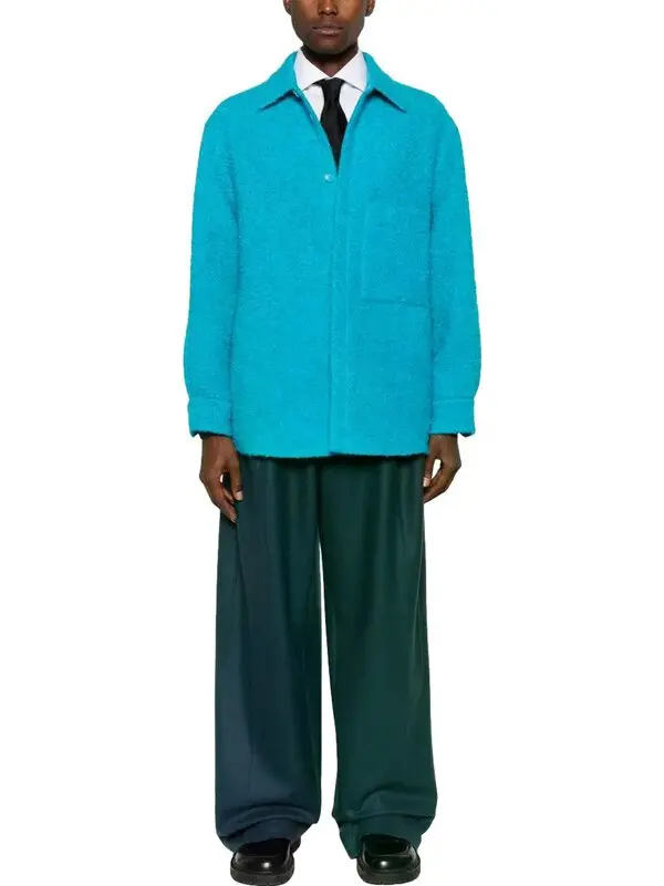 Valentino Garavani Bouclé Shirt Jacket - Blue