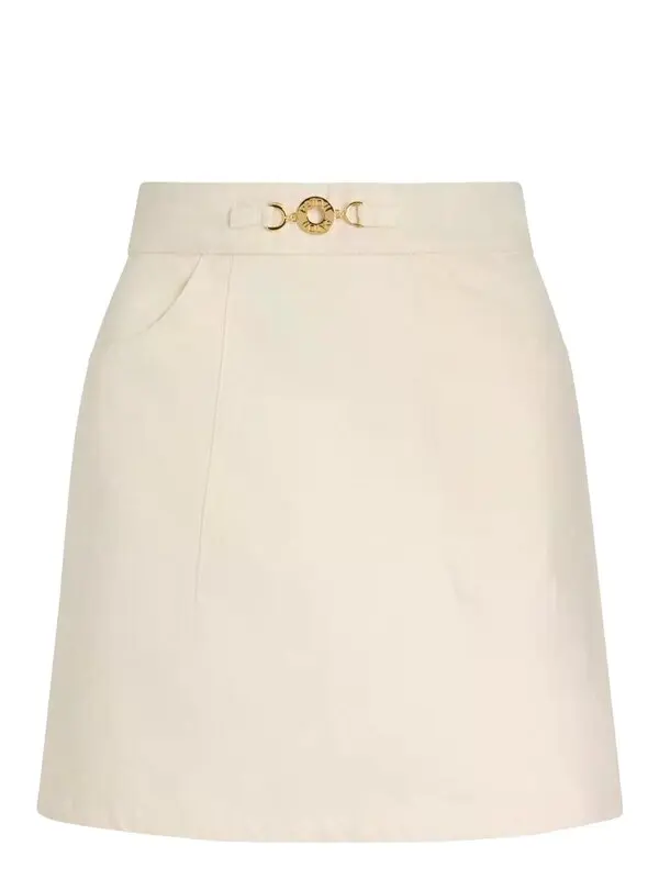 PATOU A-line Denim Mini Skirt - Neutrals