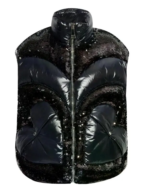 Khrisjoy Sequin-embellished Puffer Gilet - Black