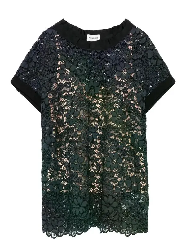 P.a.r.o.s.h Corded Lace T-shirt - Blue