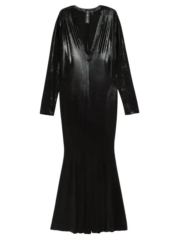 Norma Kamali V-neck Fishtail Dress - Black