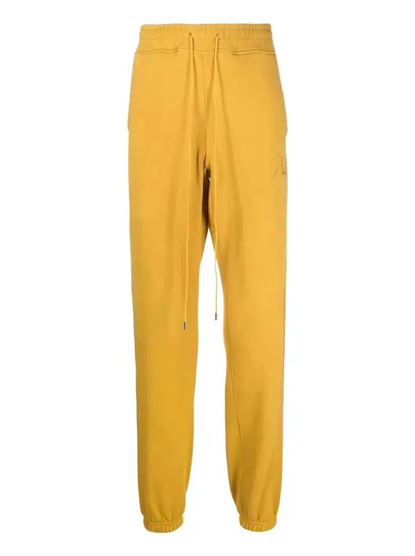 Rhude Embroidered-logo Drawstring Track Pants - Yellow