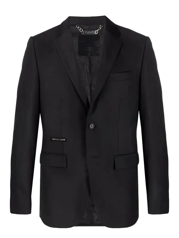 Philipp Plein Crystal Skull Single-breasted Blazer - Black
