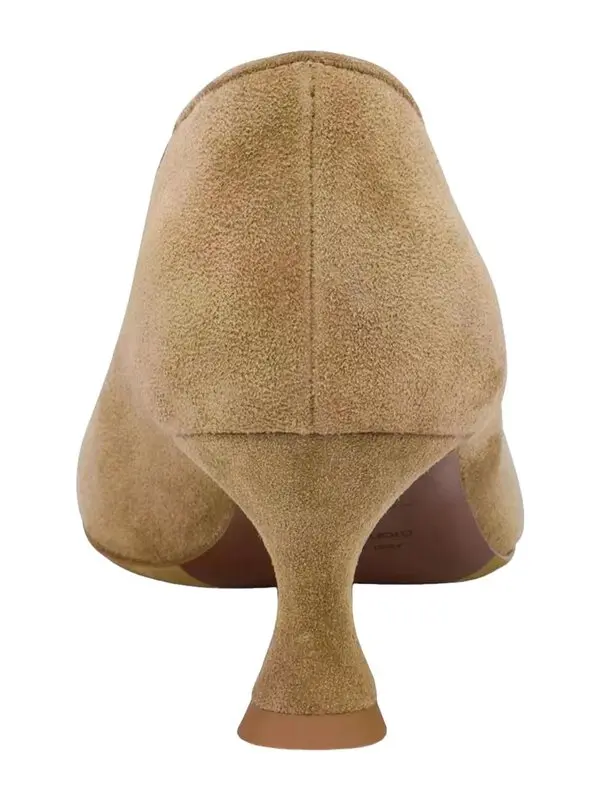 Moschino Calf Suede Round Toe Slip-on Pumps - Neutrals