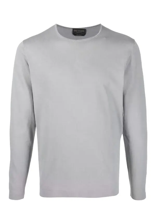 DELL'OGLIO Long Sleeve Cotton Jumper - Grey