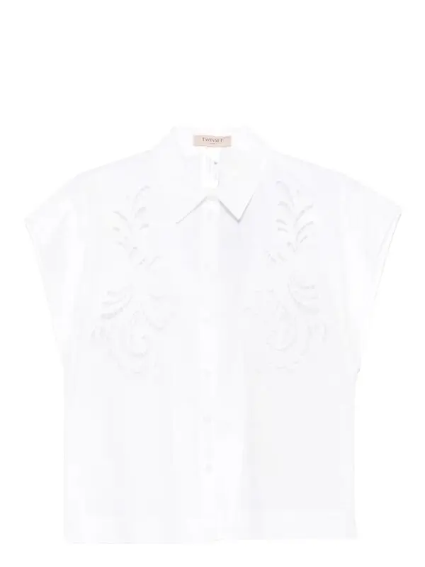TWINSET Embroidered Cotton Shirt - White