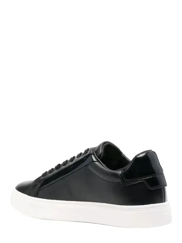 Calvin Klein Leather Sneakers With Debossed Logo - Black