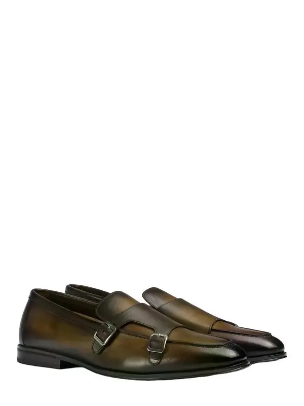 DOUCAL'S Leather Double-buckle Monk Shoes - Brown
