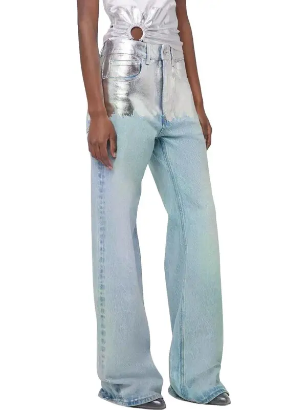 Rabanne Metallic Detailing Jeans - Blue