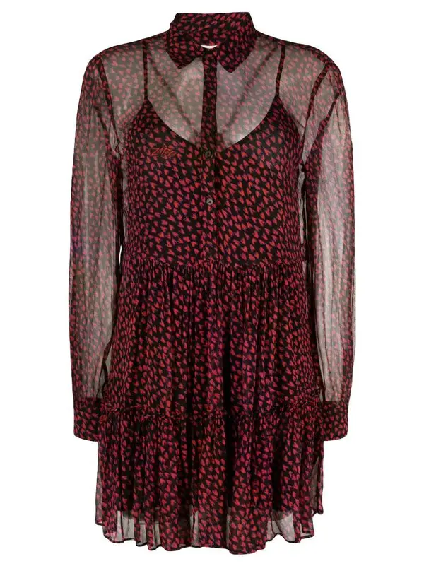 Zadig&Voltaire Razyel Crush-pattern Crepe Mini Dress - Black