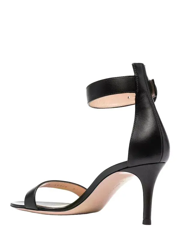 GIANVITO ROSSI Portofino 70mm Leather Sandals - Black