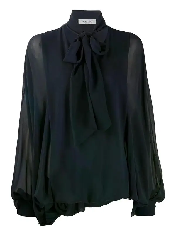 Valentino Garavani Pussy-bow Blouse - Blue