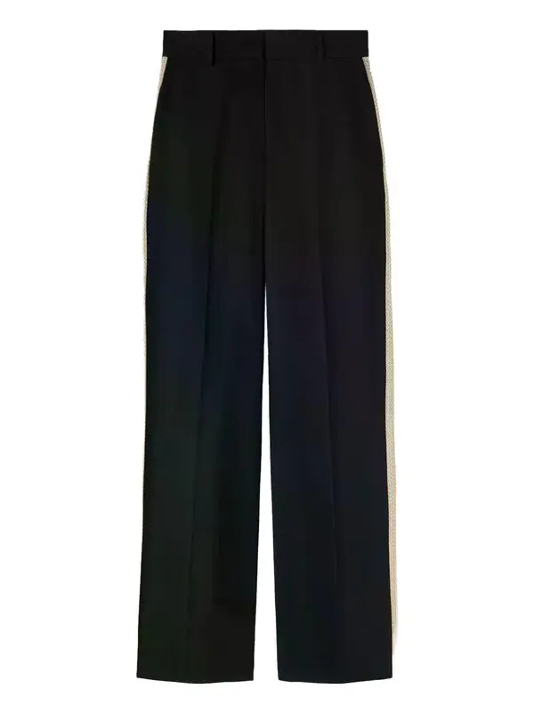 Palm Angels Straight Trousers With Side Stripe Detail - Black