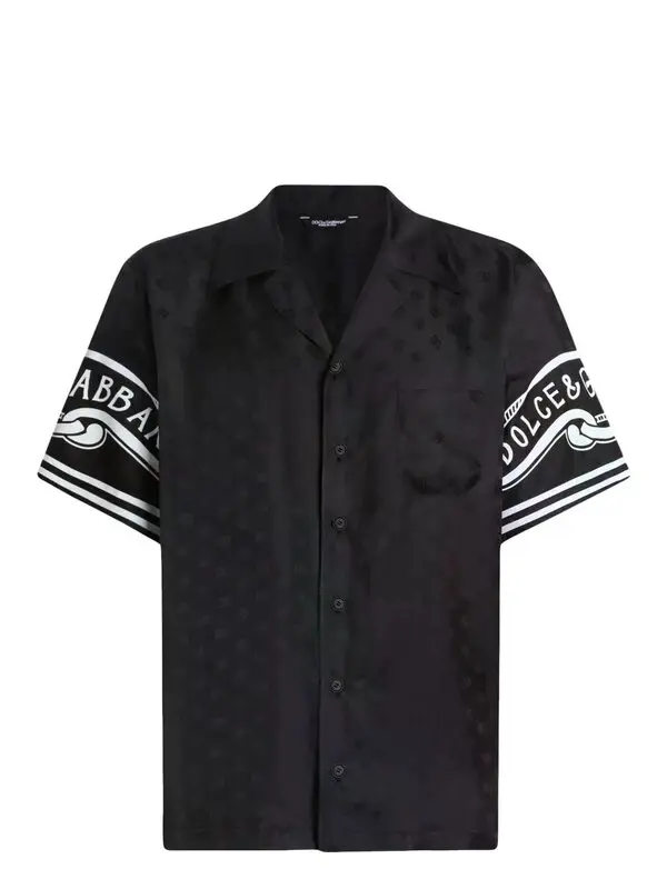 Dolce & Gabbana Printed Silk Shirt - Black