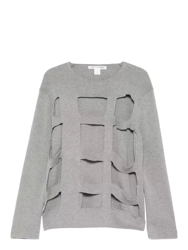 Comme Des Garçons Cut-out Crew Neck Sweater - Grey