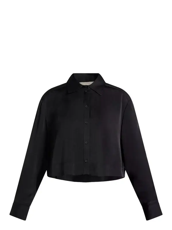 Michael Kors Long-sleeved Satin Shirt - Black