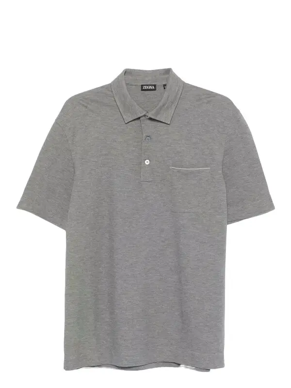 Zegna Cotton Polo Shirt - Grey