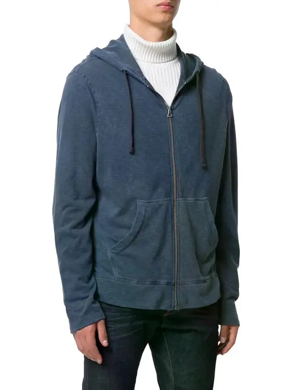 JAMES PERSE Cotton Zip-up Hoodie - Blue