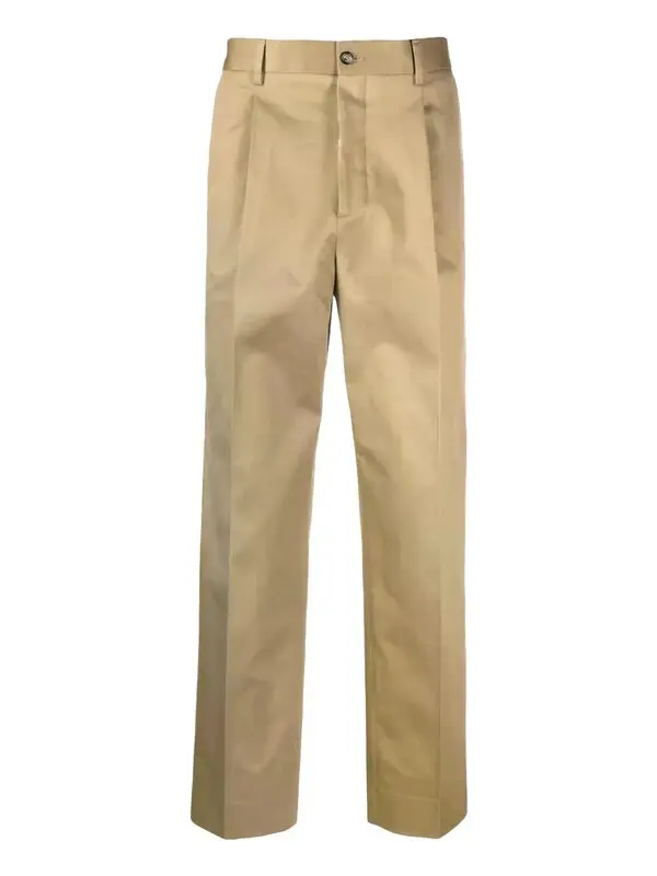 DELL'OGLIO Straight-leg Tailored Trousers - Neutrals