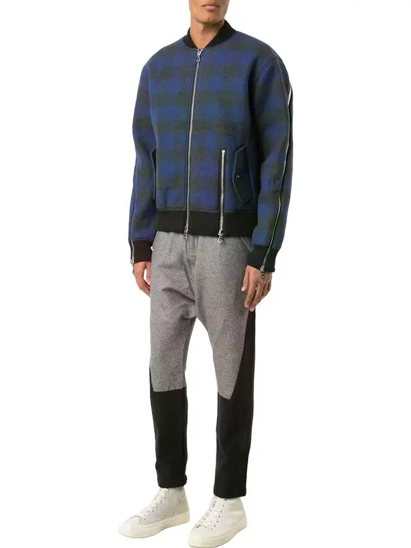 MOSTLY HEARD RARELY SEEN Plaid Bomber Jacket - Black