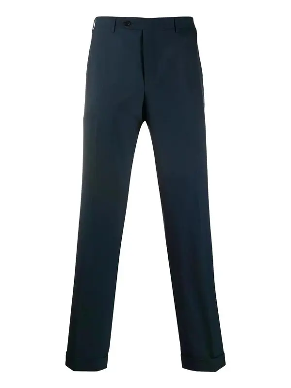 Canali Slim Tailored Wool Trousers - Blue