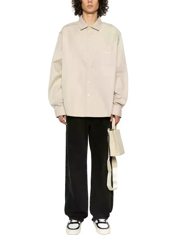 Axel Arigato Flow Logo-embroidered Shirt - Neutrals