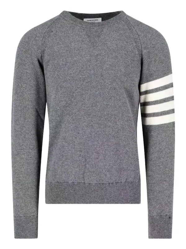 Thom Browne 4-bar Crew Neck Cashmere Jumper - Grey