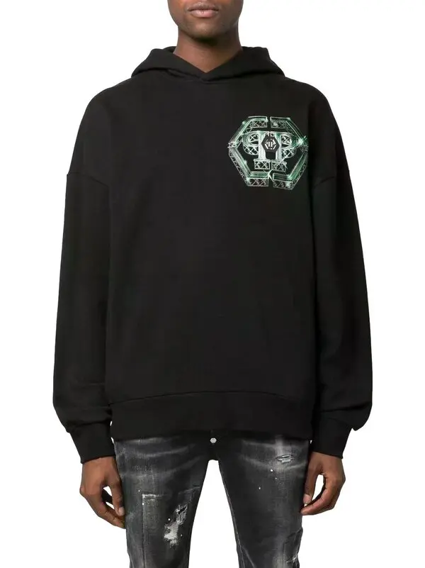 Philipp Plein Godzilla Monsters-print Hoodie - Black