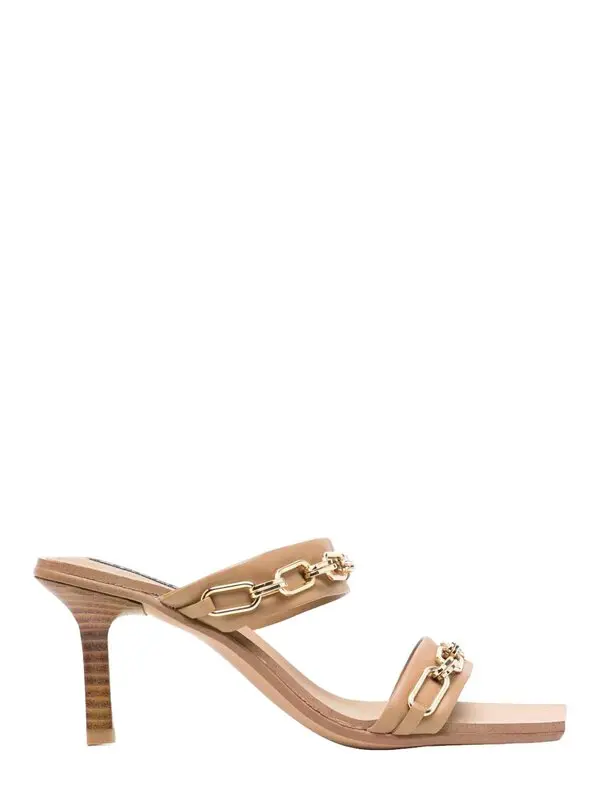 Senso Mikayla Leather Chain Detail Sandals - Brown