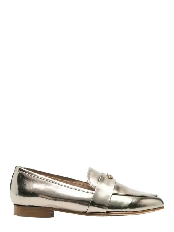 Casadei Logo-plaque Metallic Loafers - Gold