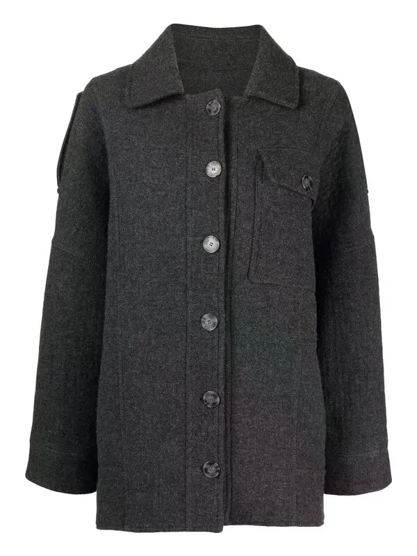 0711 TBILISI Oversized Wool-blend Shirt Jacket - Grey