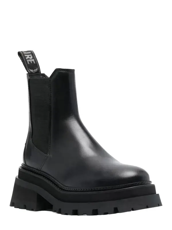 Zadig&Voltaire Round Toe Leather Chelsea Boots - Black