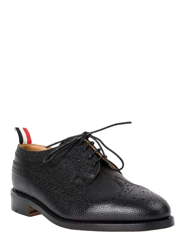 Thom Browne Grain-textured Leather Oxfords - Black