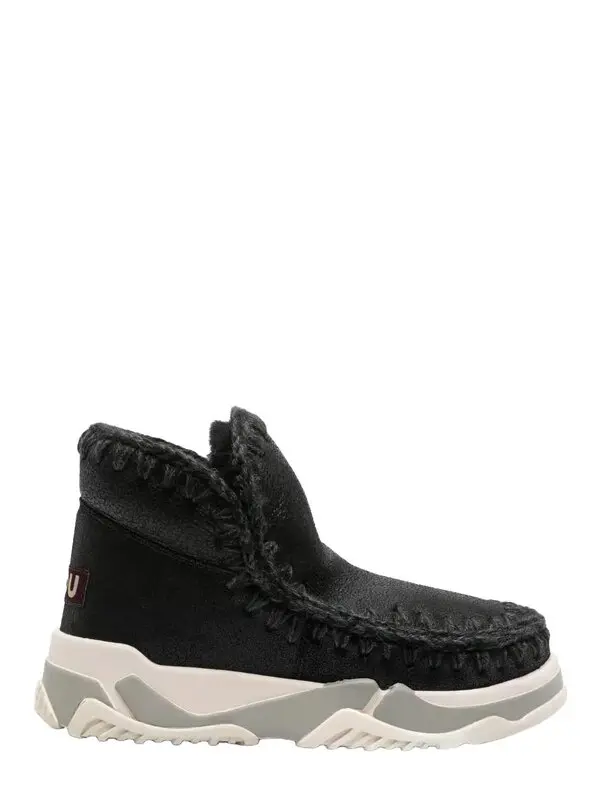 Mou Shearling Lined Slip-on Sneakers - Black