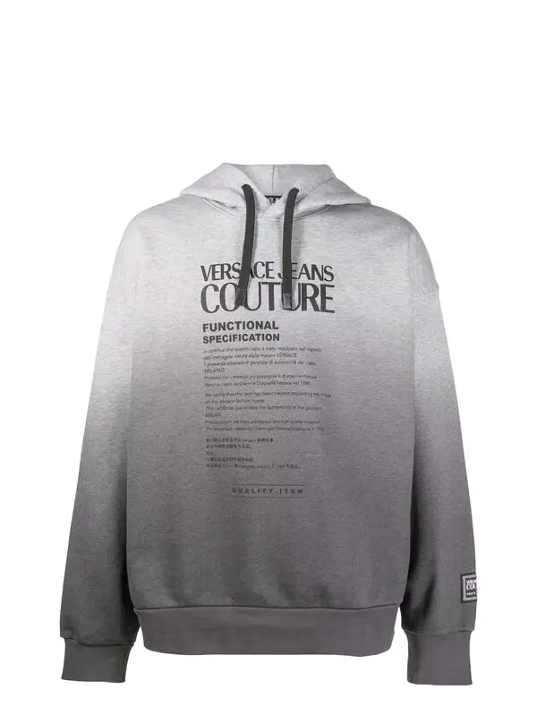 Versace Gradient Logo Hoodie - Grey