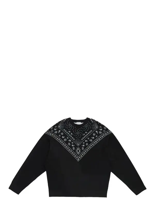 COUNTY OF MILAN Bandana Print Crew Neck Jumper - Black