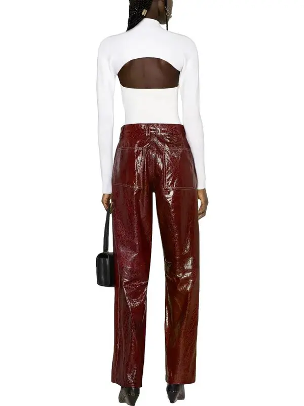 Missoni High-shine Finish High Waist Straight Leg Trousers - Red