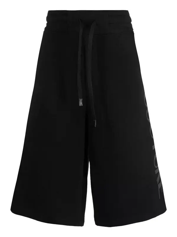 Versace Logo Print Knee Length Shorts - Black