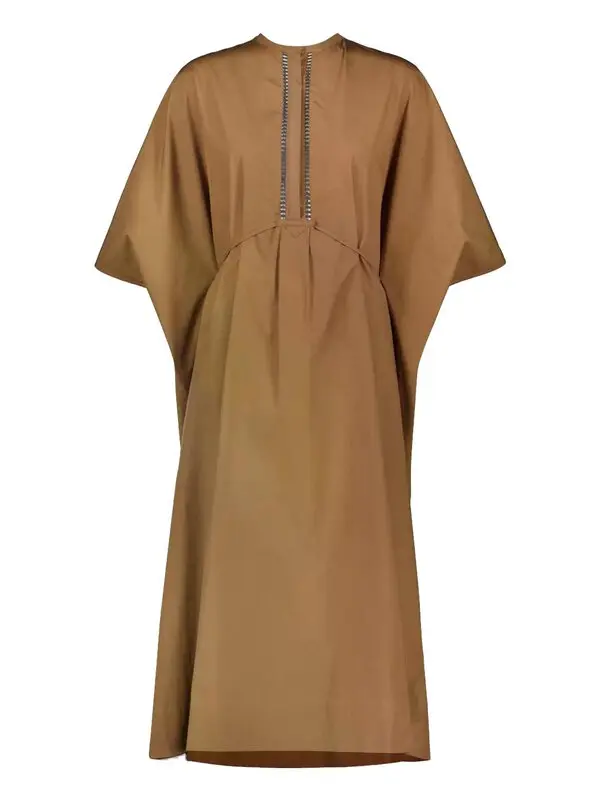 YVES SALOMON Poplin Kaftan Dress - Brown