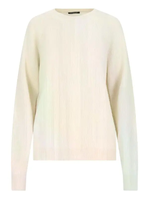 CANESSA Cashmere Ribbed Knit Sweater - Neutrals