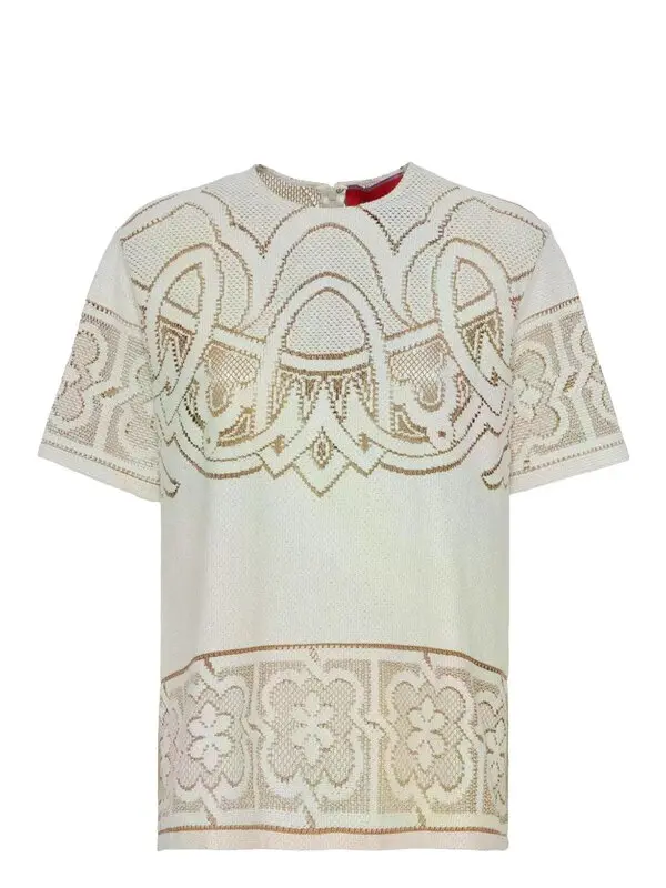 La DoubleJ Lacey House Embroidered T-shirt - Neutrals