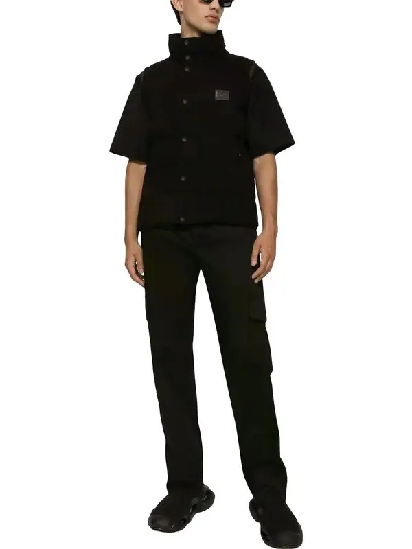 Dolce & Gabbana Padded Logo Plaque Vest - Black
