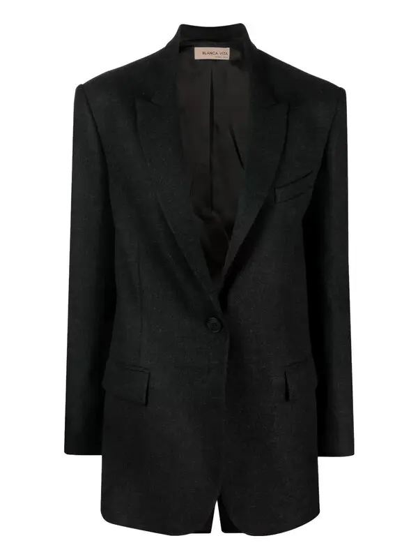 BLANCA VITA Gasteria Wool Blend Single-breasted Blazer - Grey