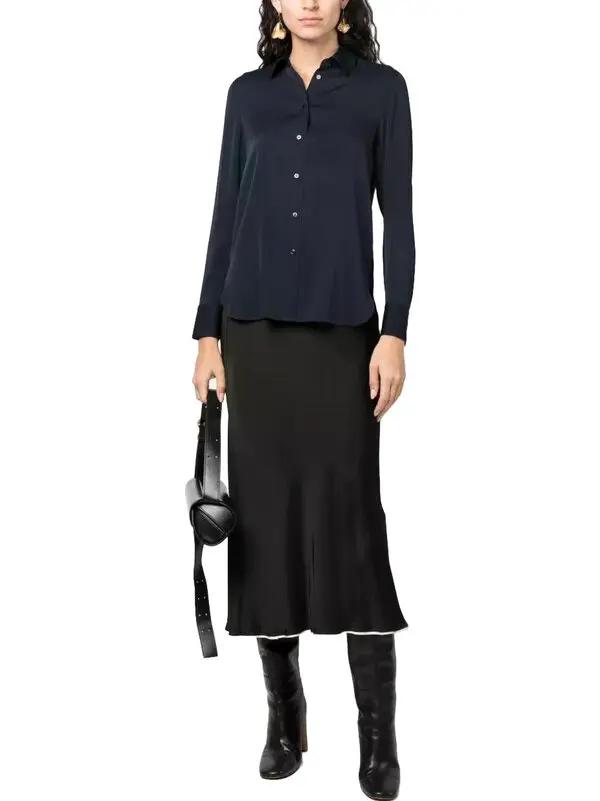 Vince Silk Classic Collar Shirt - Blue