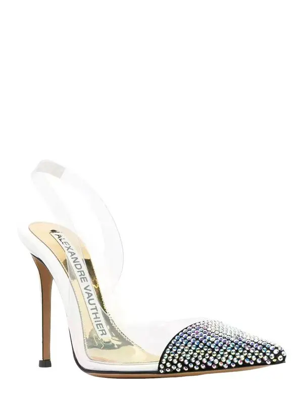 Alexandre Vauthier Amber Ghost 100mm Crystal-embellished Stiletto Pumps - White
