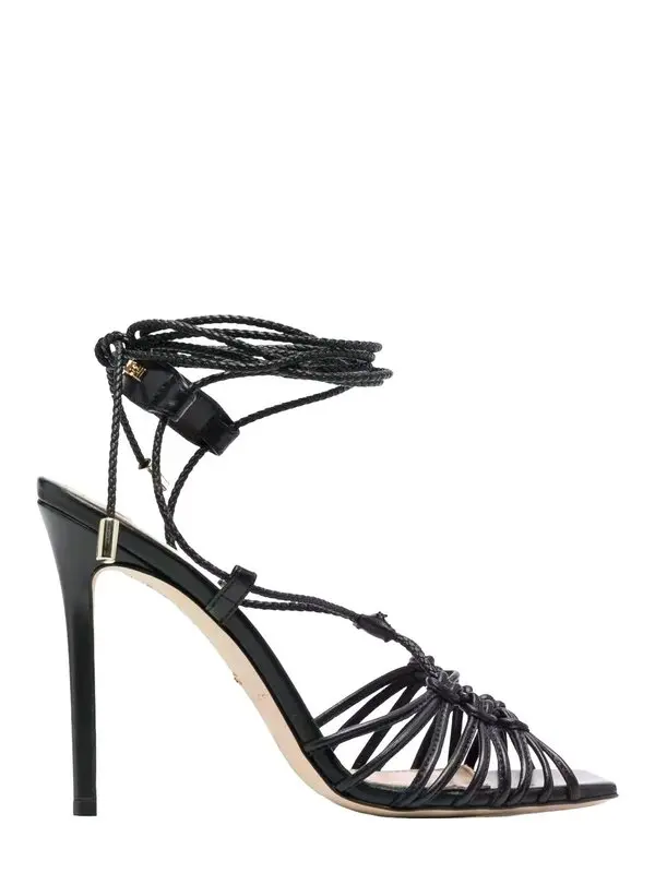 Elisabetta Franchi Calf Leather Stiletto Sandals - Black
