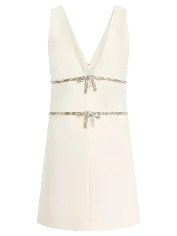 Cinq À Sept Sleeveless Embellished Bow Dress - Neutrals