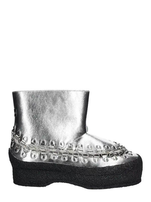 BLUEMARBLE Metallic-effect Lace-up Ankle Boots - Silver