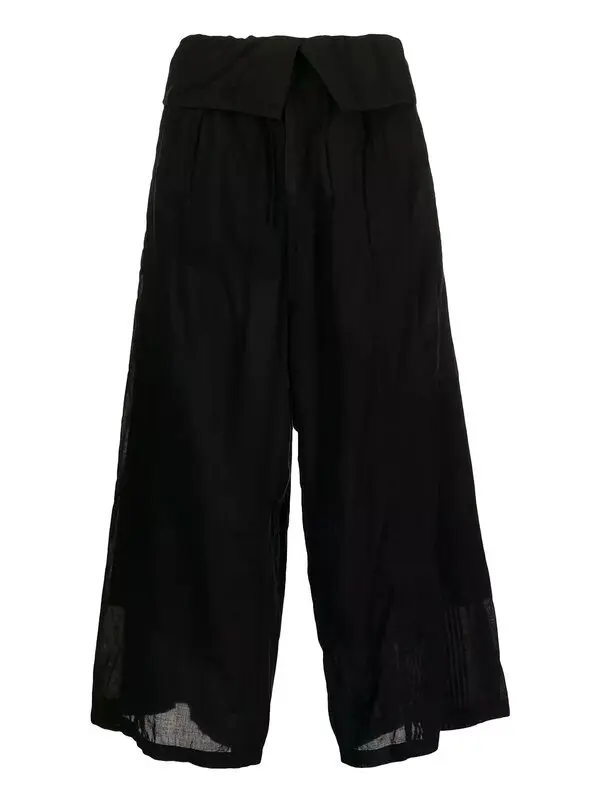 Y’s Cotton Paperbag-waist Culottes - Black